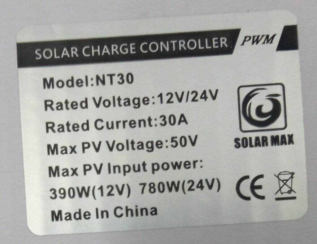 Solarmax 30amps Charge Controller PWM - Patsec Security Store